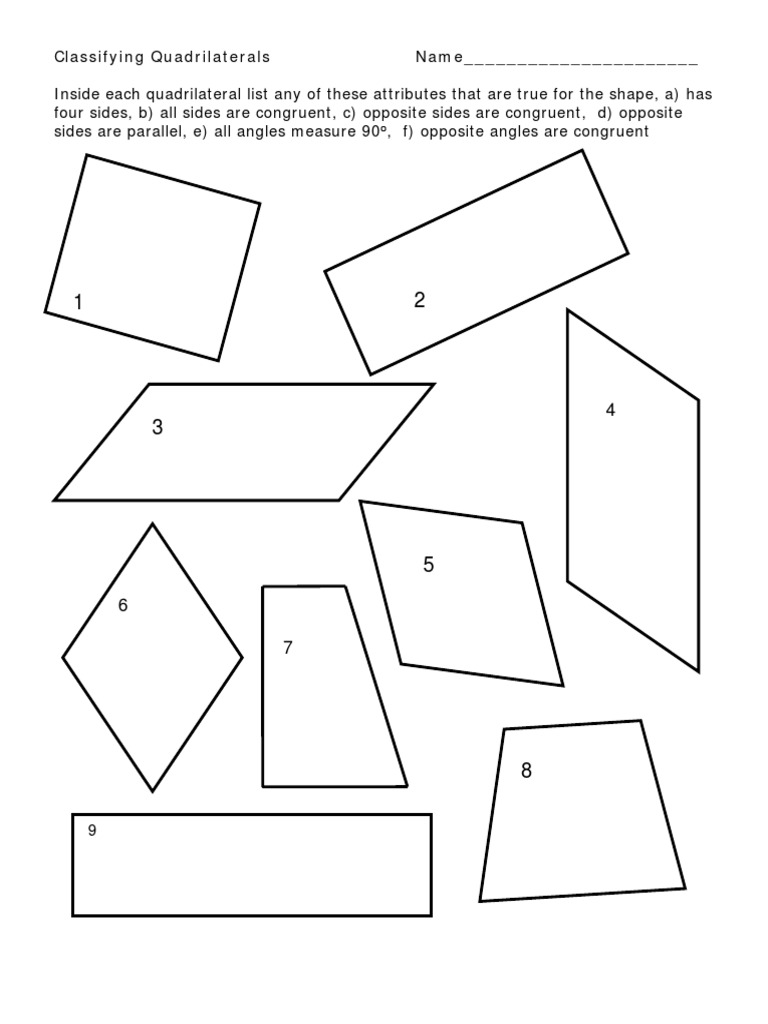 Classifying Quadrilaterals | PDF