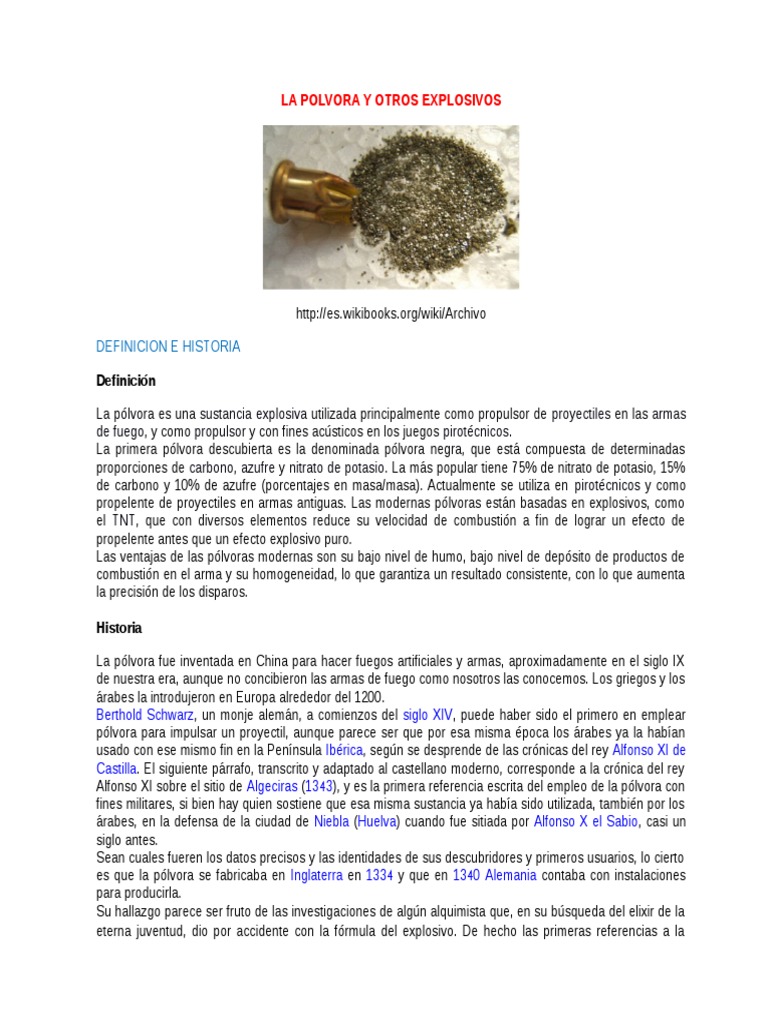 La Polvora y Otros Explosivos | PDF | Pólvora | Armas nucleares