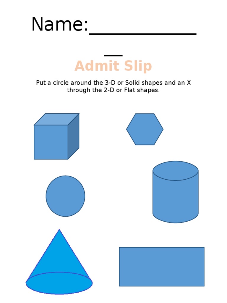 Admit Slip Lesson 2 | PDF