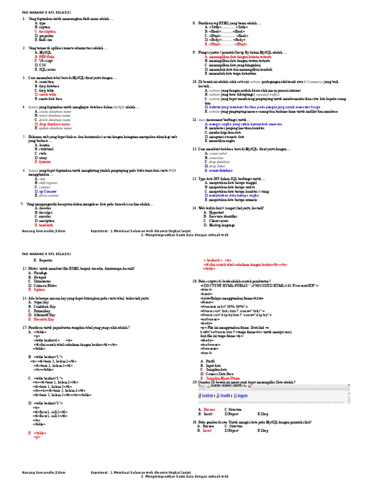Soal Web Dan Jawaban | PDF