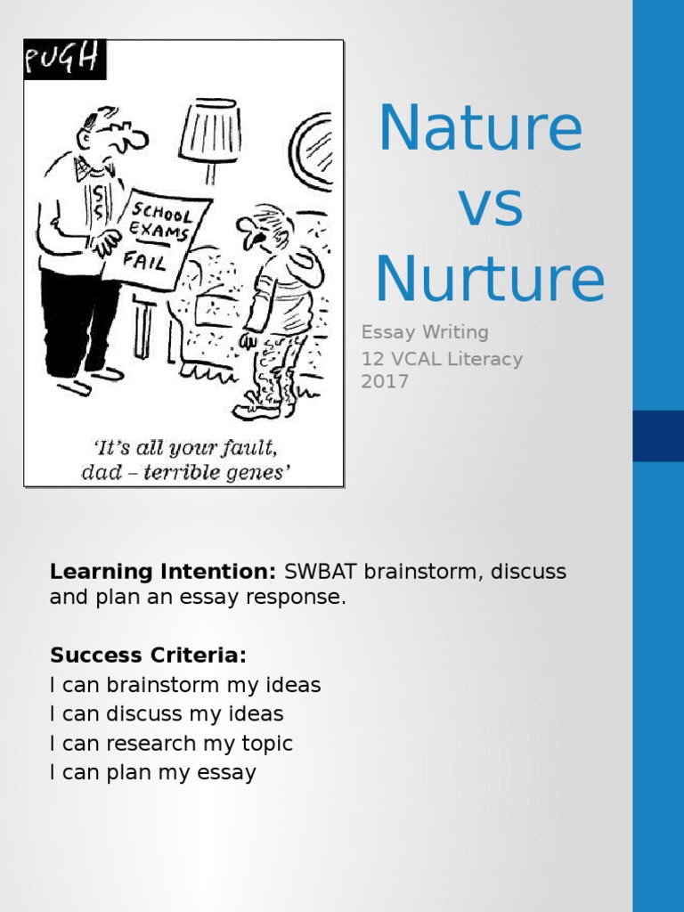 Nature Vs Nurture Essay Writing Guide | PDF