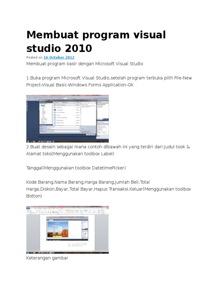Membuat Program Visual Studio | PDF