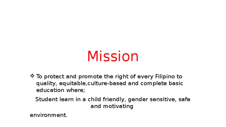 Dep Ed Mission Statement | PDF | Wellness