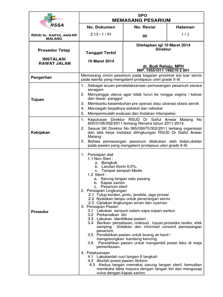 01 Memasang Pesarium | PDF