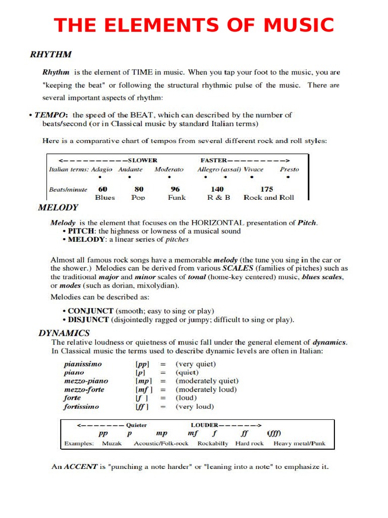 The Elements of Music | PDF
