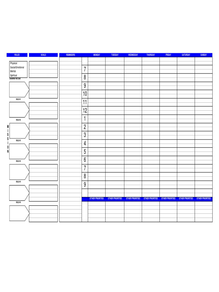 The Weekly Planner - Covey | PDF