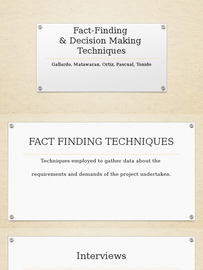 Fact Finding Technique | PDF | Interview | Questionnaire