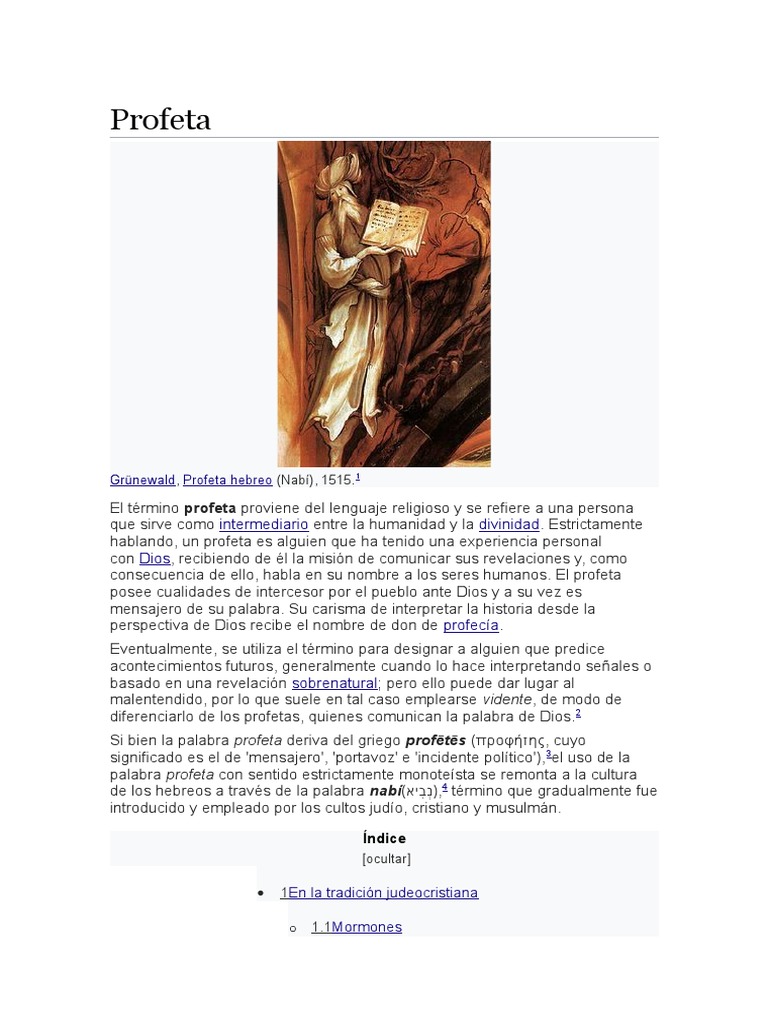 Significado y función del profeta | PDF | Profeta | Creencia religiosa ...