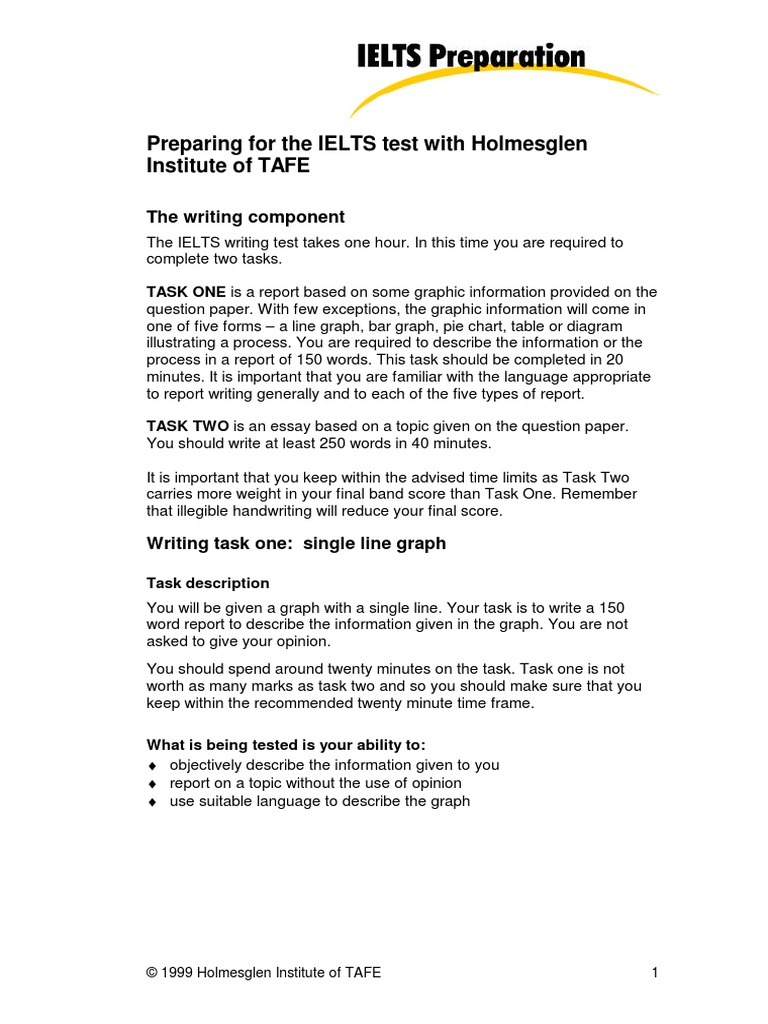 Preparing For The IELTS Test With Holmesglen Institute of TAFE | PDF