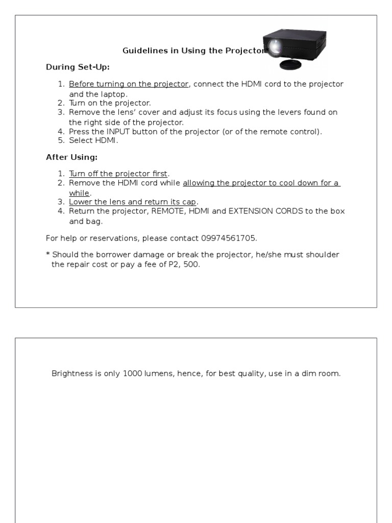 Guide in Using The Projector | PDF