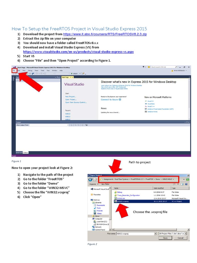 How To Setup The Freertos Project in Visual Studio Express 2015 | PDF ...