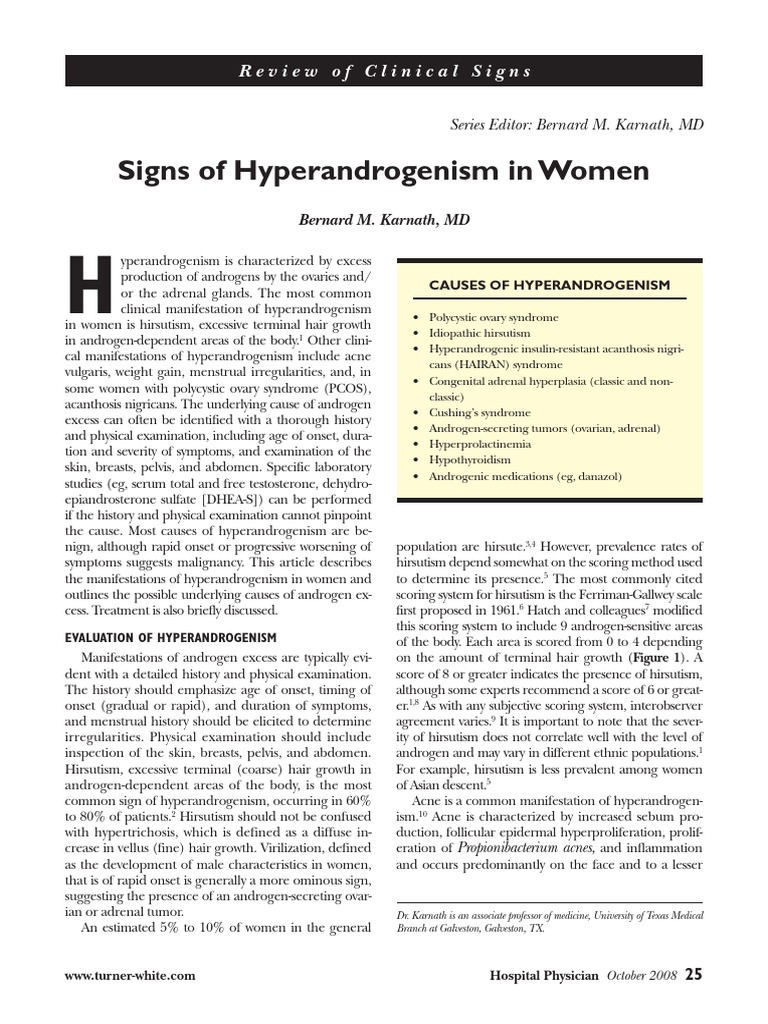 Signs of Hyperandrogenism in Women