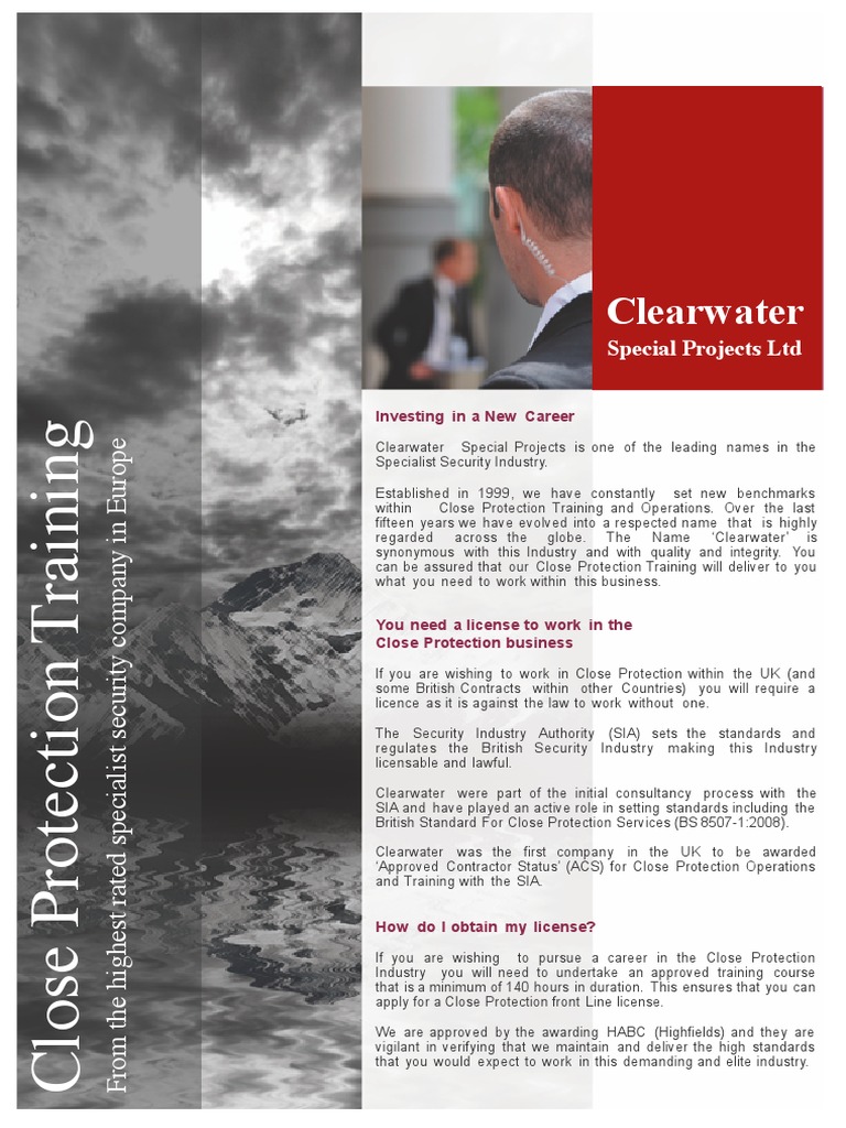 Close Protection Training Brochure-2 | Download Free PDF | Government ...