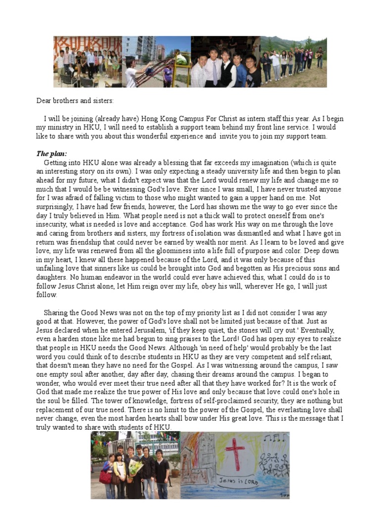 Jonathan's Sharing Letter (English Version) | PDF