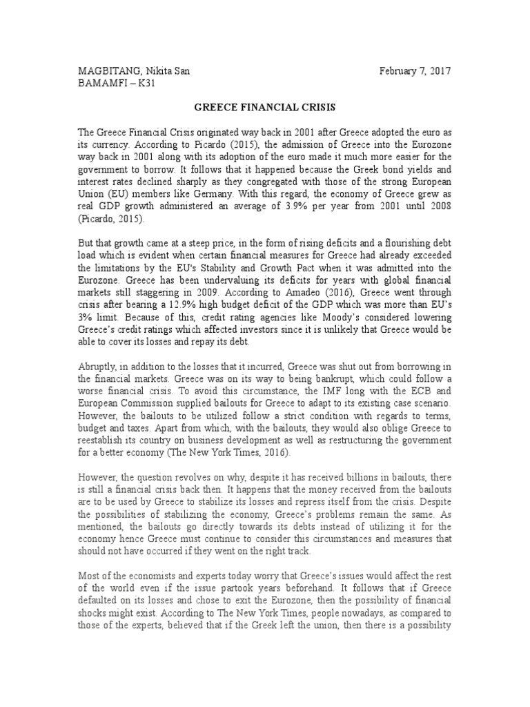Greek Financial | PDF | Eurozone | Euro
