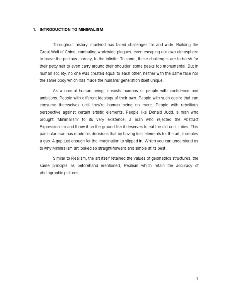 Minimalism Report | PDF | Minimalism | Modern Art