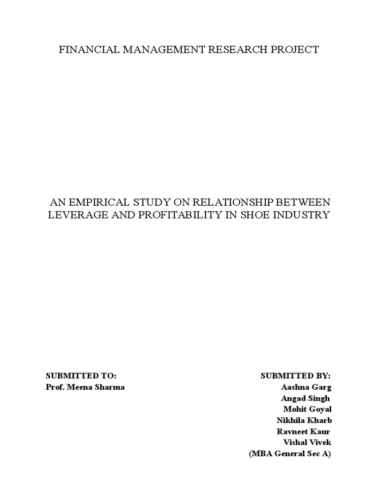 Financial Management Research Project | PDF | Leverage (Finance ...
