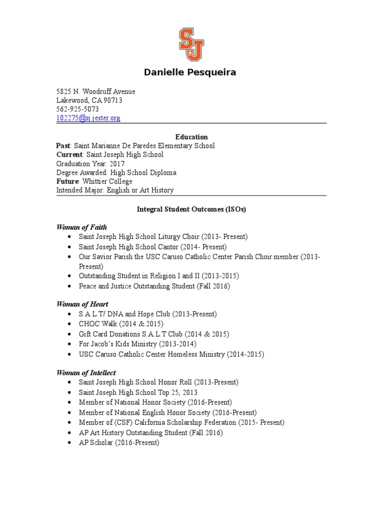 Isos Resume Danielle Pesqueira | PDF