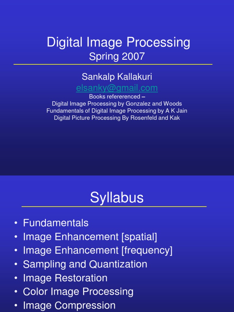 ESE558 Digital Image Processing | PDF | Sampling (Signal Processing ...