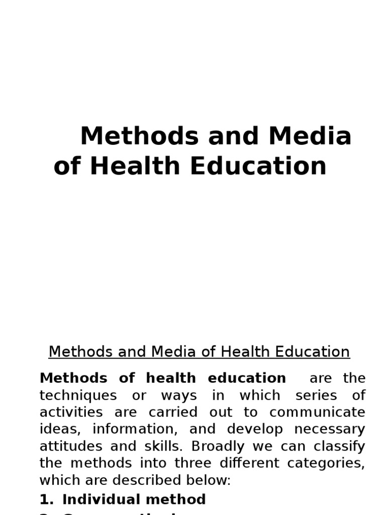 Methods and Media of Health Education | PDF | Lecture | Learning