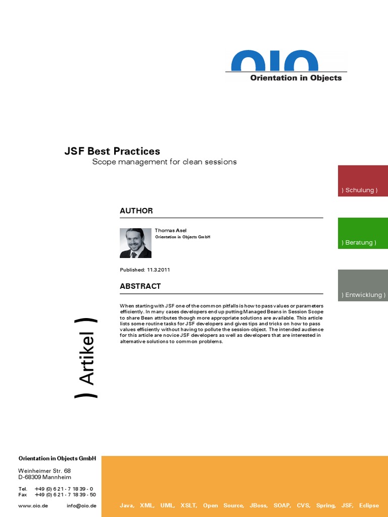 JSF Best Practices Javaserver Faces Session Tips | PDF | Parameter ...