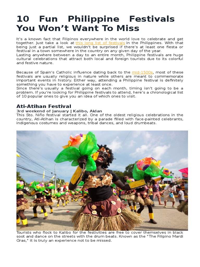 10 Must-See Philippine Festivals | PDF | Entertainment Events | Festival