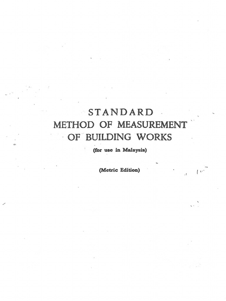 Standard Method of Measurement For Building Works | PDF