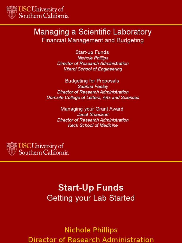 Managing A Scientific Laboratory: Financial Management and Budgeting ...