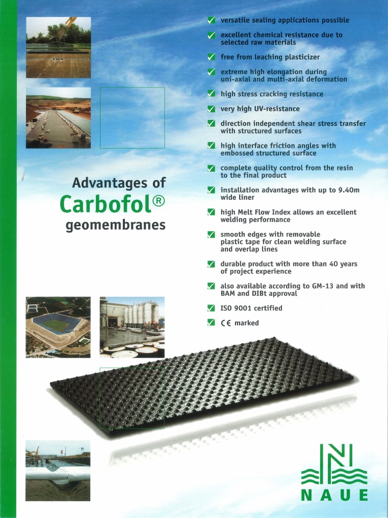 Brochure - Advantages of CARBOFOL Geomembranes PDF | PDF