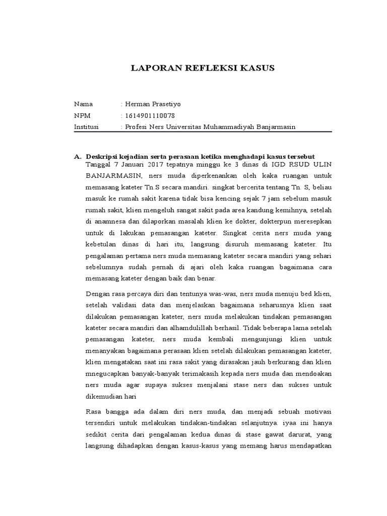 Laporan Refleksi Kasus | PDF
