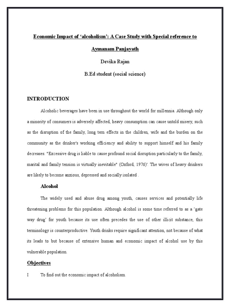 Project Social Science Sem1 | PDF | Alcoholism | Substance Abuse