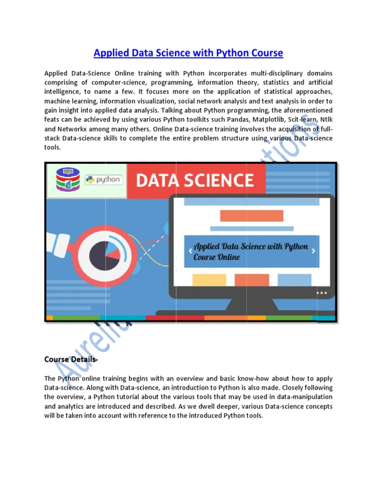 Boost Your Career On Applied Data Science With Python Training Online | PDF | Python ...