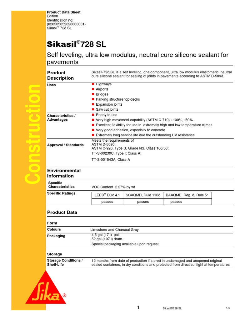 Sikasil 728 SL | Silicone | Concrete
