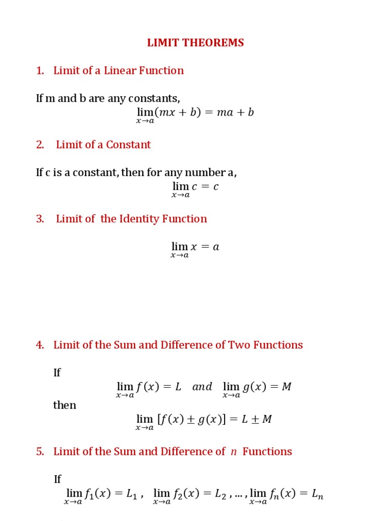 Limit of A Linear Function | PDF