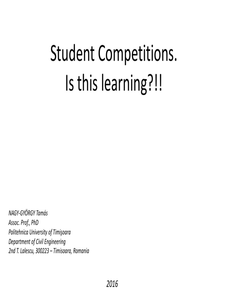 Student Competitions 2016 | PDF | Composite Material | Concrete