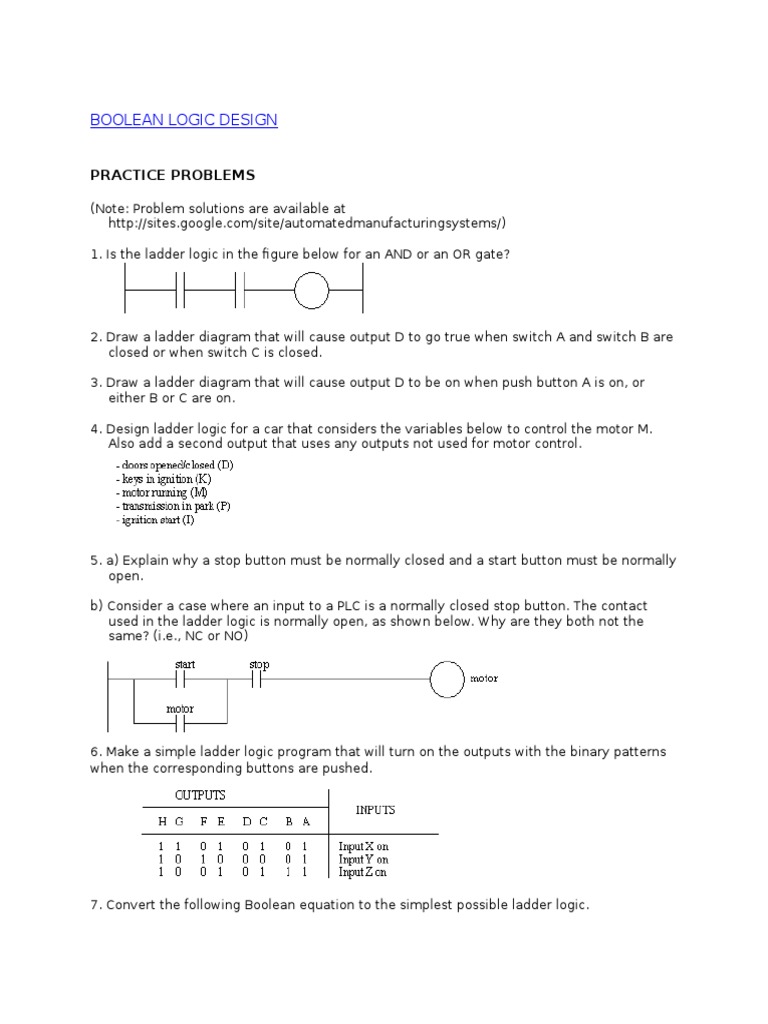 Practice Problems Pdf Boolean Algebra Teaching Mathematics 