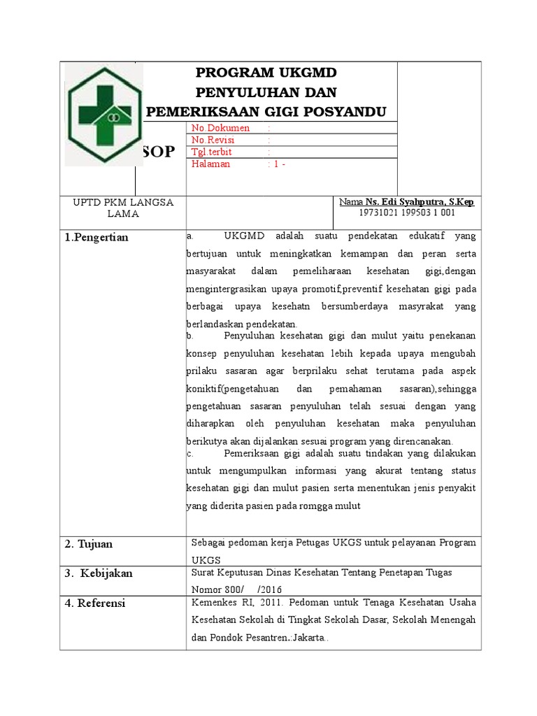 Sop Baru Ukgmd | PDF