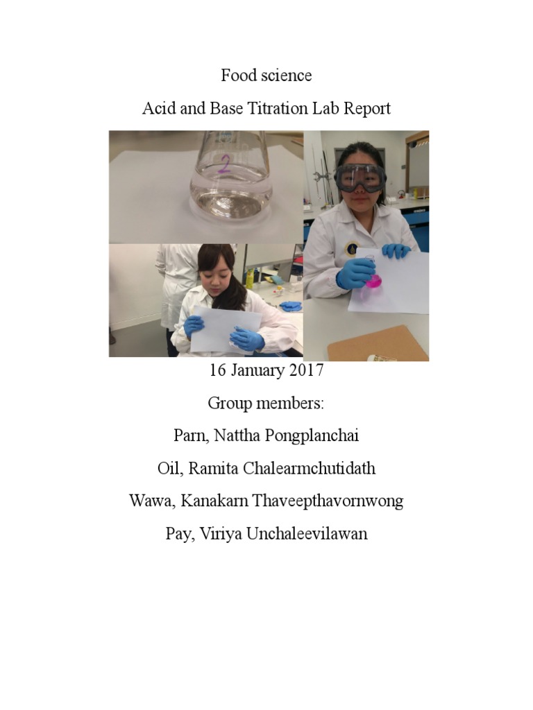Acid and Base Titration Lab Report | PDF | Ph | Titration
