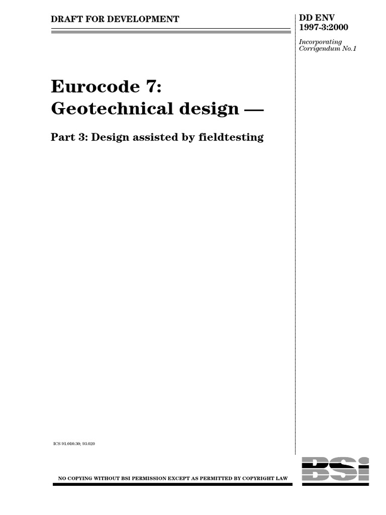 Eurocode 7: Geotechnical Design Ð: Part 3: Design Assisted by ...