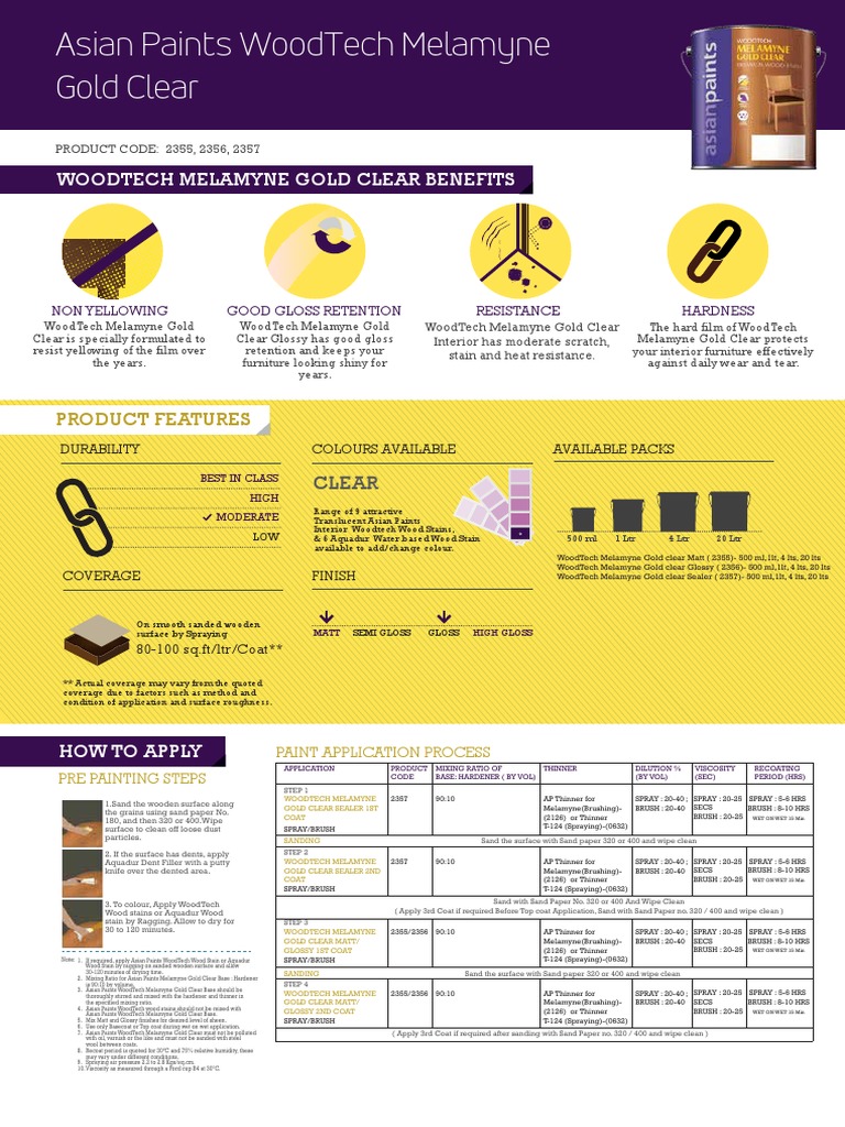 Woodtech Melamyne Gold Clear | PDF