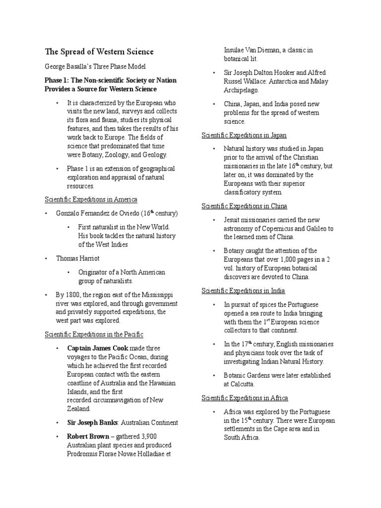 Phases of Western Science Expansion | PDF | Exploration | Natural History