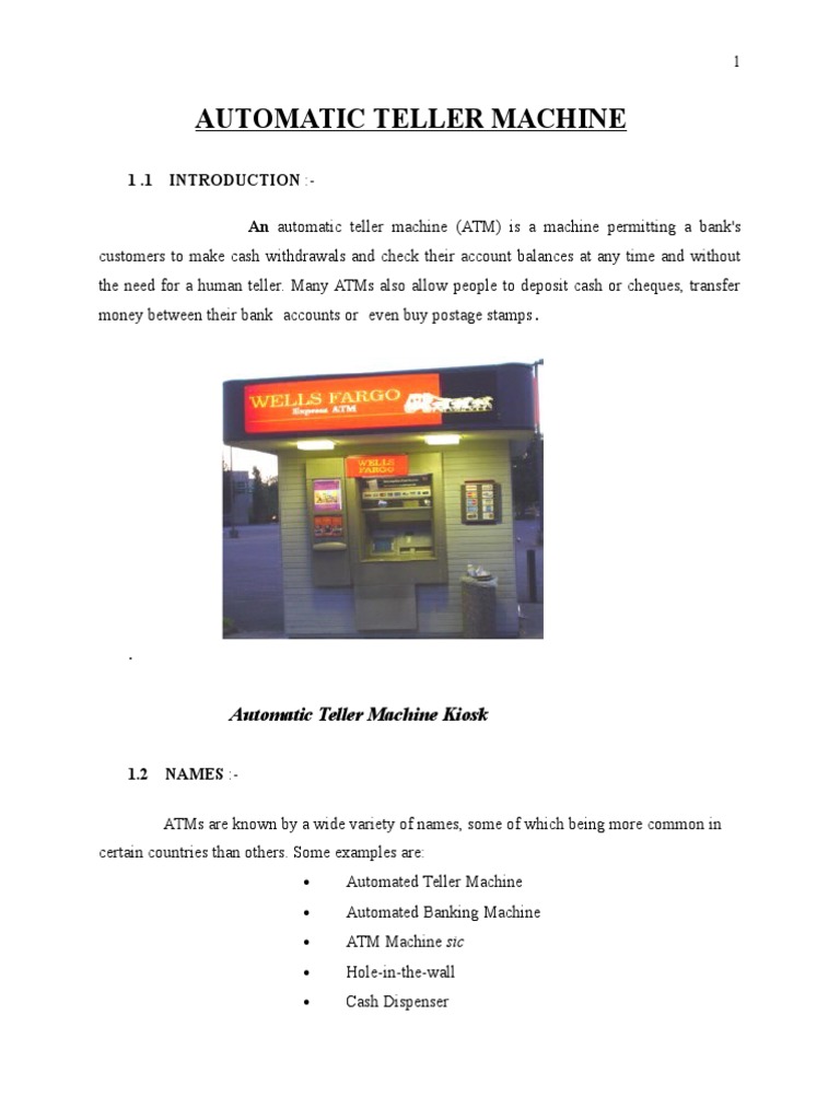 Automatic Teller Machine Kiosk | PDF | Automated Teller Machine | Personal Identification Number