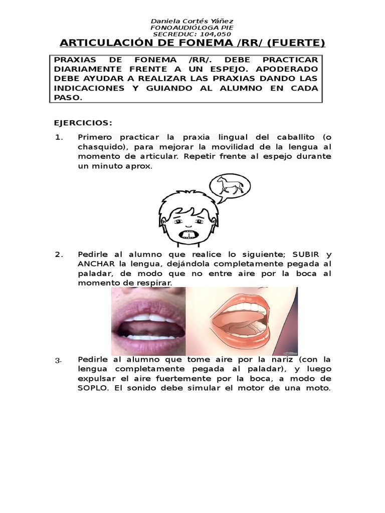 Articulacion Fonema Rr Fuerte Tarea k 1 y 2