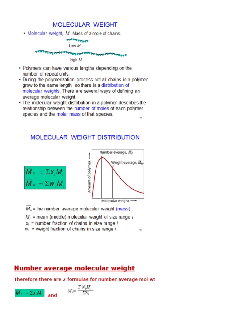 Number Average Molecular Weight: Therefore There Are 2 Formulas For ...