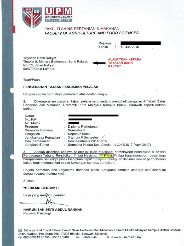 Contoh Surat Pengesahan Penaja (Ada Penaja) | PDF