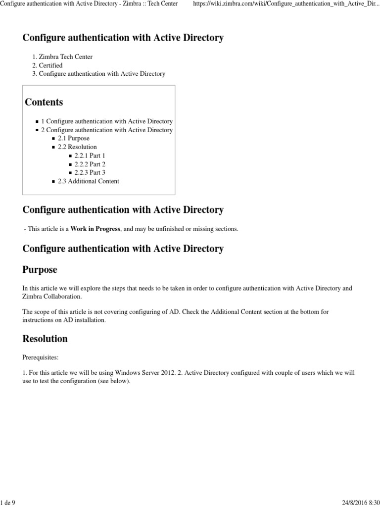Zimbra Ad | PDF | Active Directory | Login