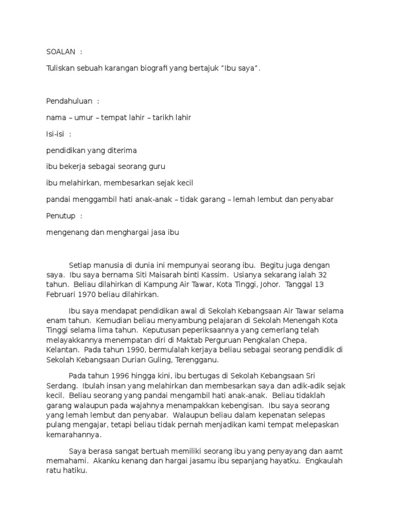 Rangka Karangan Biografi Pdf
