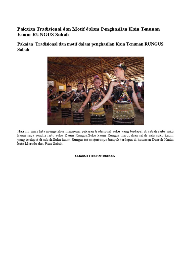 TRADITIONAL CLOTHING AND MOTIFS IN RUNGUS WEAVING | PDF