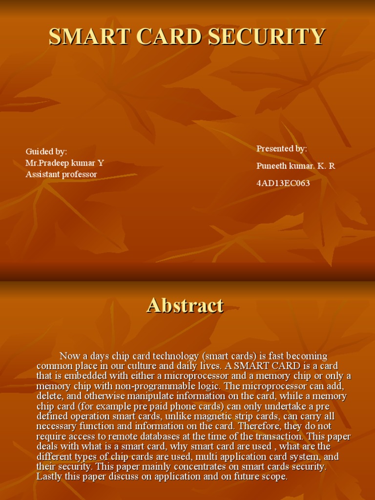 Smart Card Security | PDF | Smart Card | Microprocessor