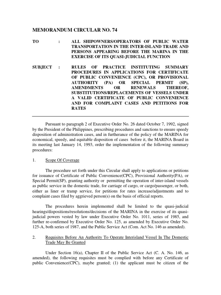 Memorandum Circular No. 74 | PDF | Complaint | Witness
